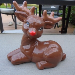 Vintage Hand Painted Ceramic Kimple Christmas Reindeer, Christmas ...
