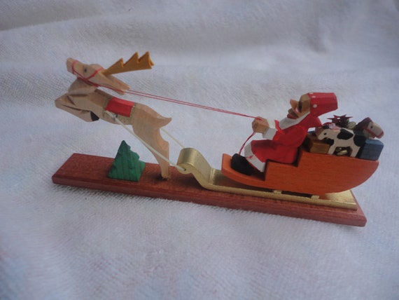 Collectible Wooden German Santa Claus Figurines from the Erzgebirge