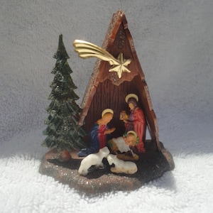 Vintage Very Small Plastic Nativity Scene Made in Hong Kong, Small ...