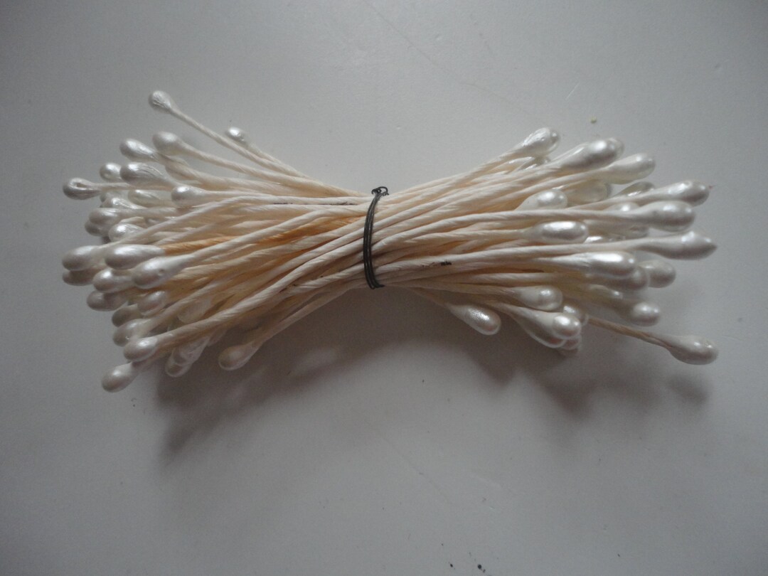 Vintage Bundle of White Composition Paper Double Ended Stamens, White ...