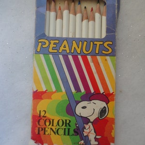 Vintage 12 Snoopy Colored Pencils by Empire Pencil Company Snoopy ...