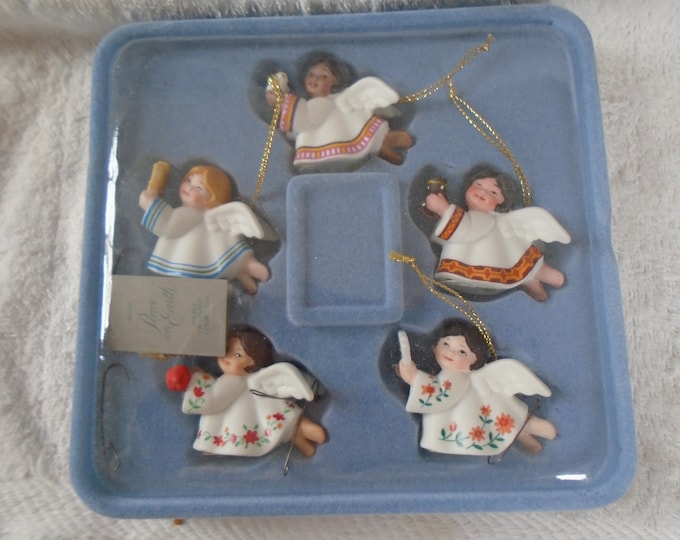 Avon peace on Earth Angels Ornament Collection, Set of 5 Angels ...