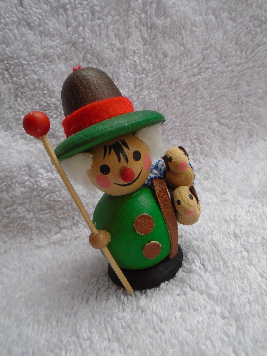 Vintage Steinbach Wooden Hand Painted Sheep Herder Christmas Ornament ...