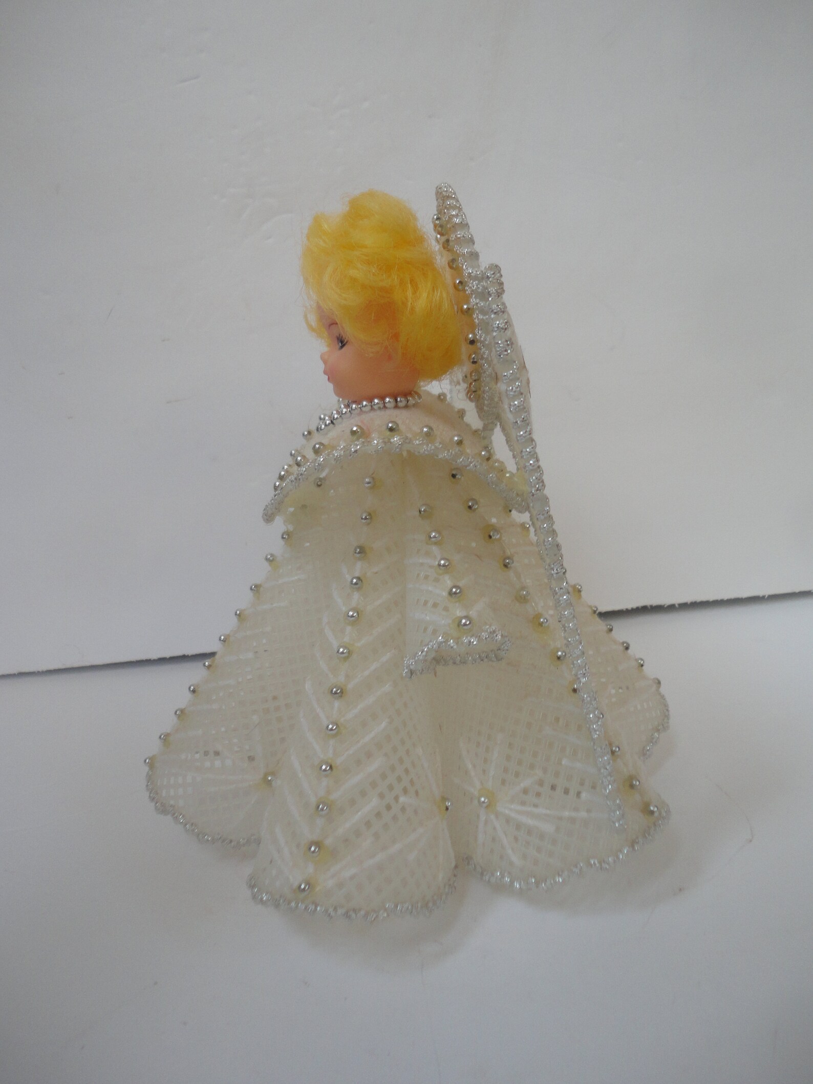 Vintage Handcrafted Plastic Canvas White Silver Angel Tree - Etsy