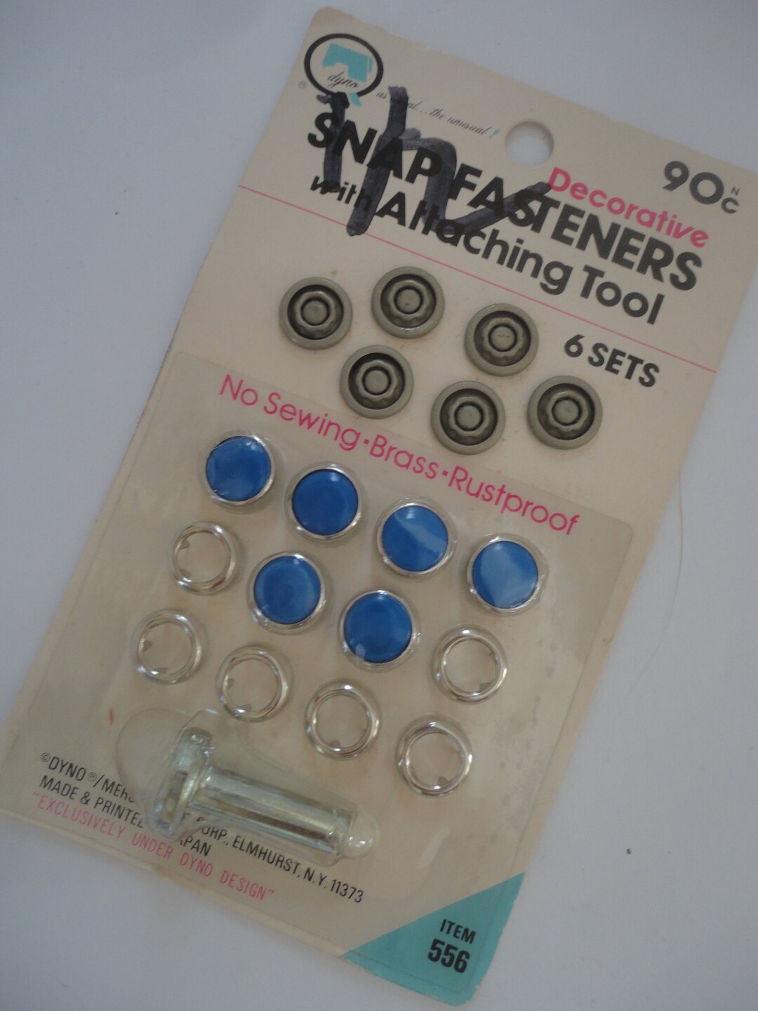 Vintage Decorative Snaps With Attaching Tool by Dyno Made in Japan 1976 ...