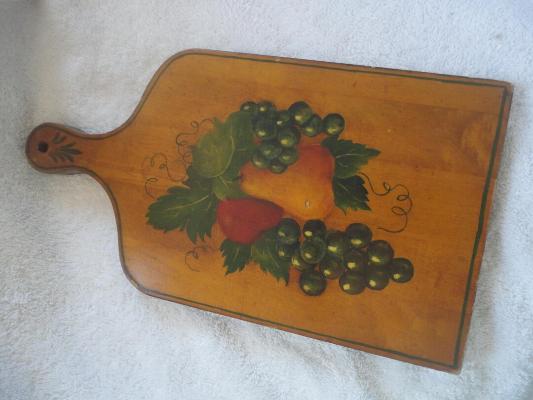 Vintage Toleware Hand Painted Fruit Bread Board Wall Decor, French ...