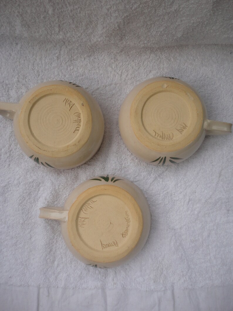 Vintage Heavy Large Studio Pottery Floral Soup Bowls With - Etsy