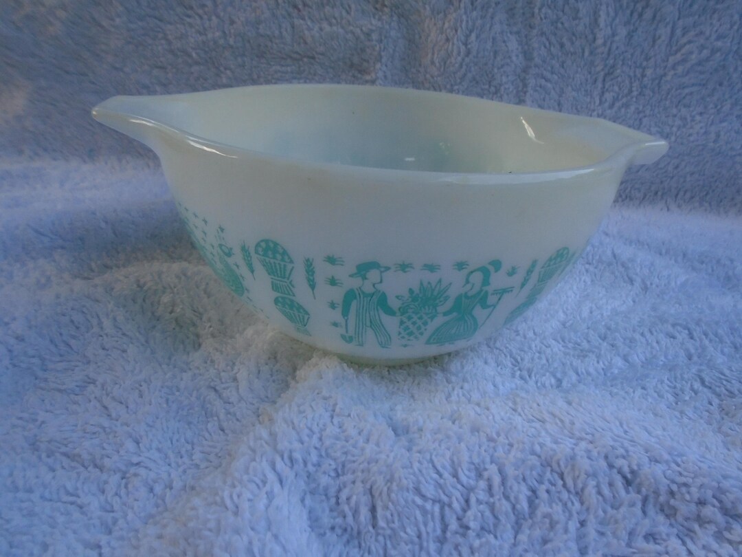 Vintage Pyrex No 441 White Blue Amish Butter Bowl, Amish Butter, Pyrex ...