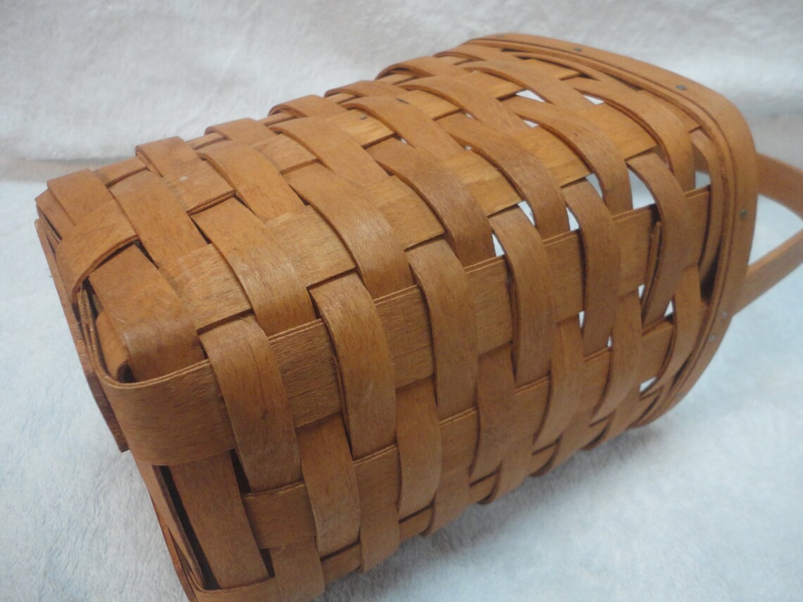 Vintage Maple Wood Handwoven Wine Basket by Longaberger Hand - Etsy