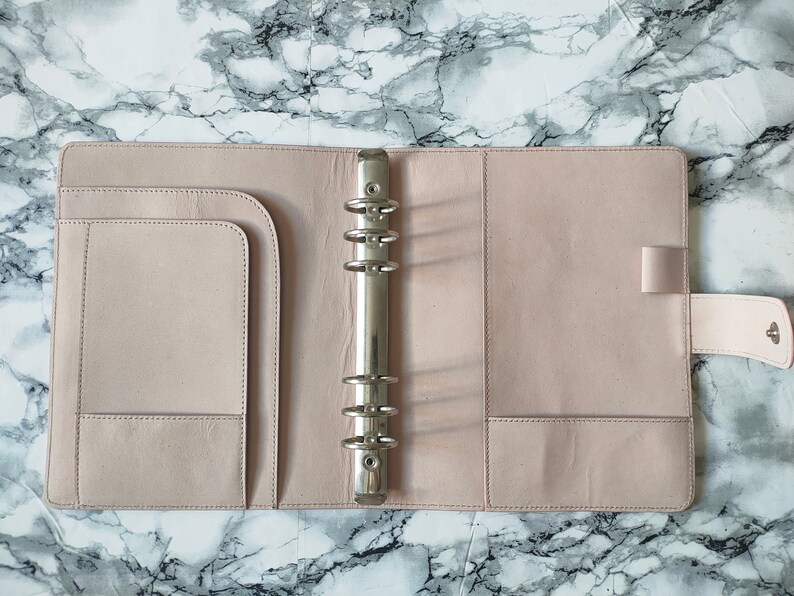 A5 Size Ring Binder/planner Real Leather Cover Rings | Etsy