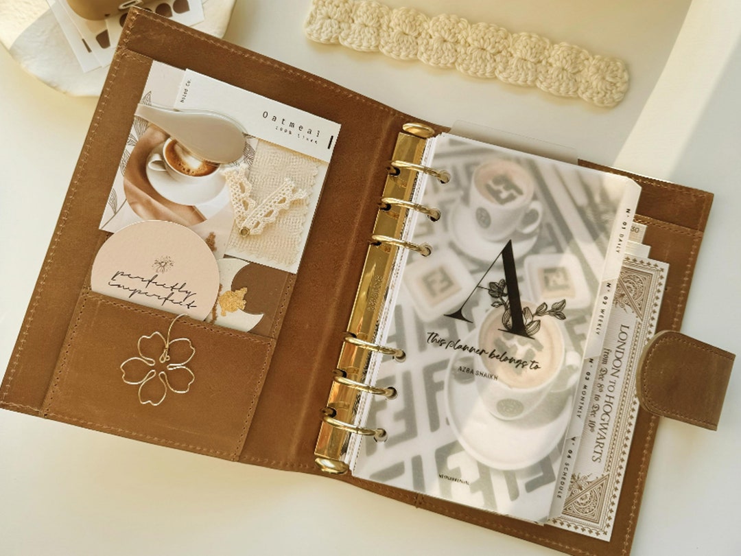 Personalized Medium/personal Ring Binder, Full Grain Leather Planner ...