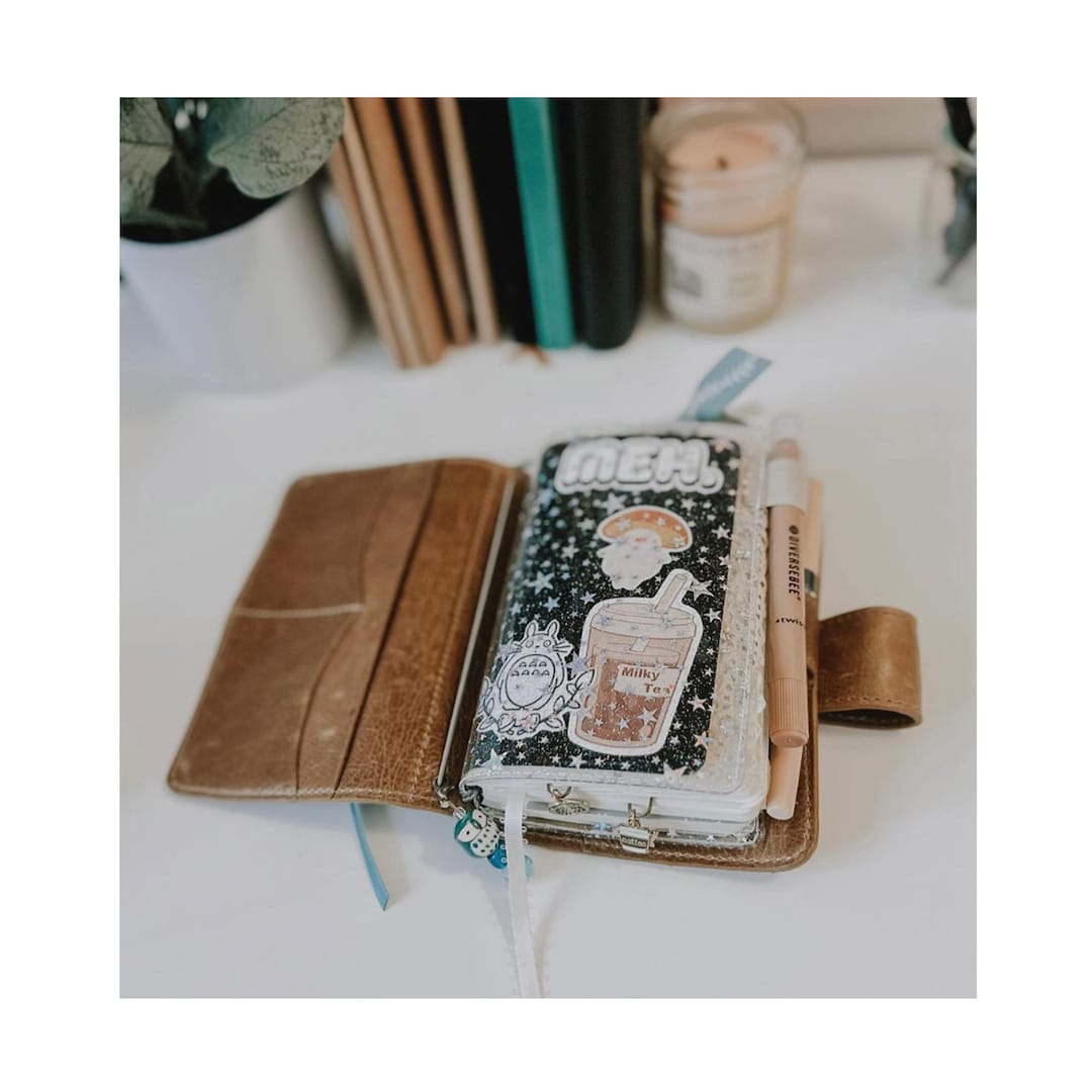 A6 Size Leather Travelers Notebook -handmade Leather Planner Cover ...