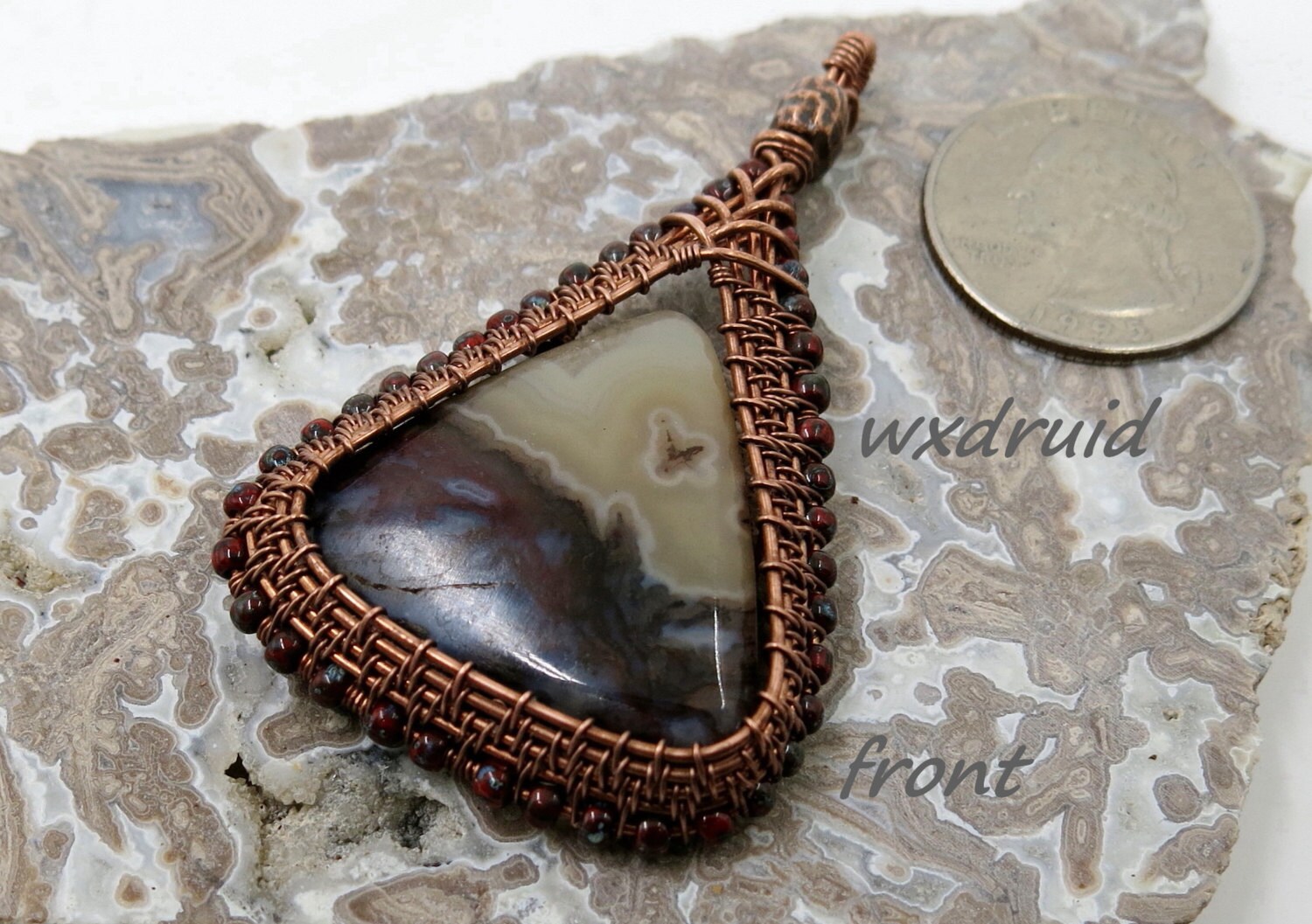 Wire Wrapped Pendant Copper Wire Wrapped Pendant Mexican - Etsy