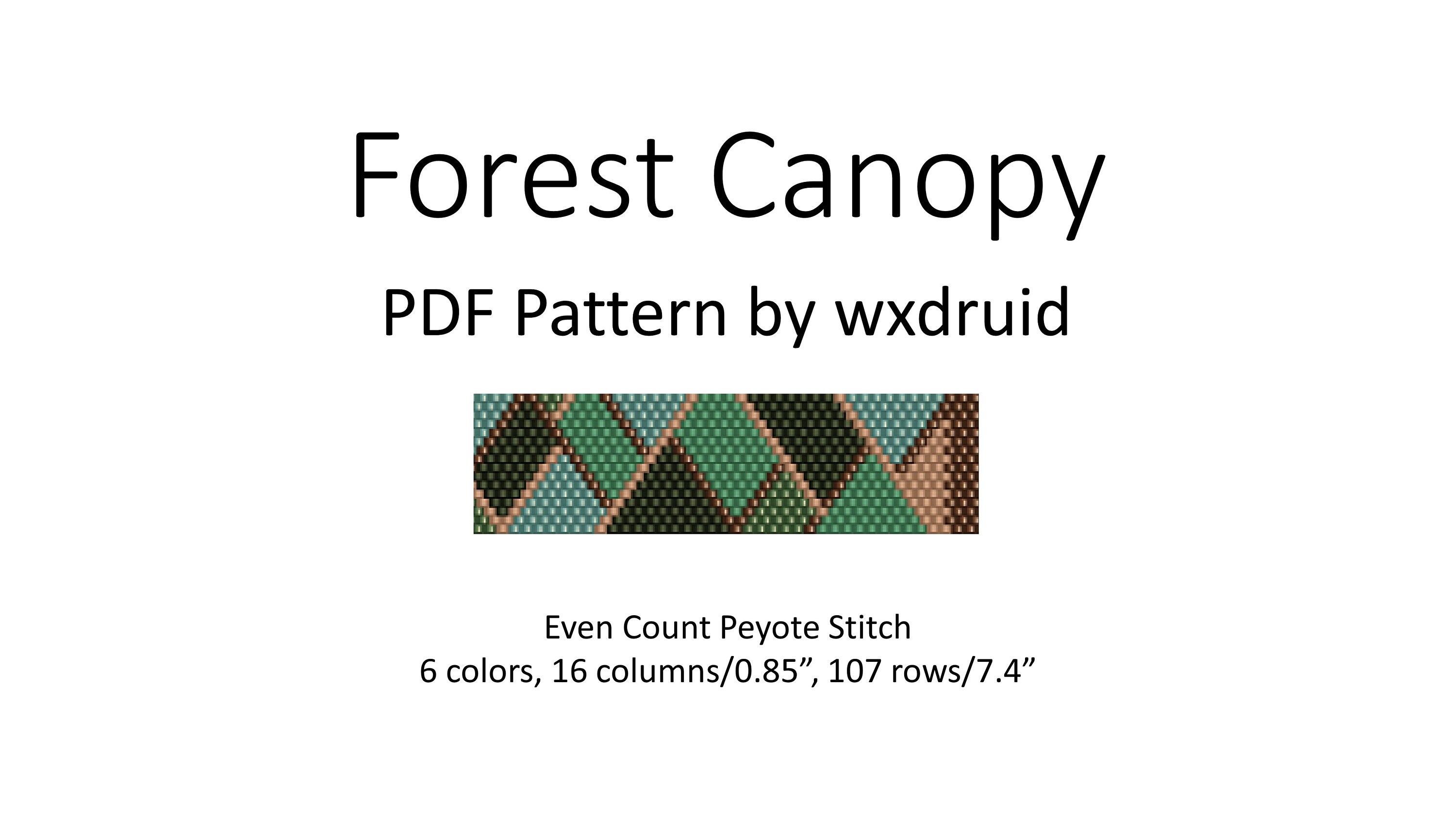 Forest Canopy : Even Count Peyote Stitch Pattern, PDF Download, Single ...
