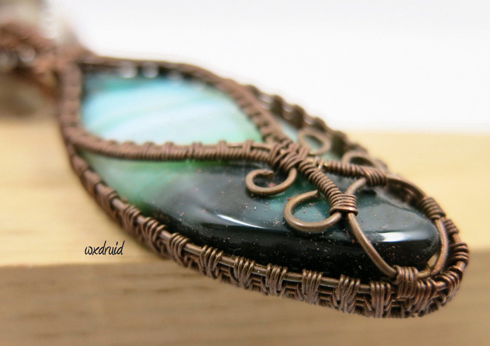 Wire Wrapped Agate Pendant, Copper Wire Wrapped Pendant, Shades of ...