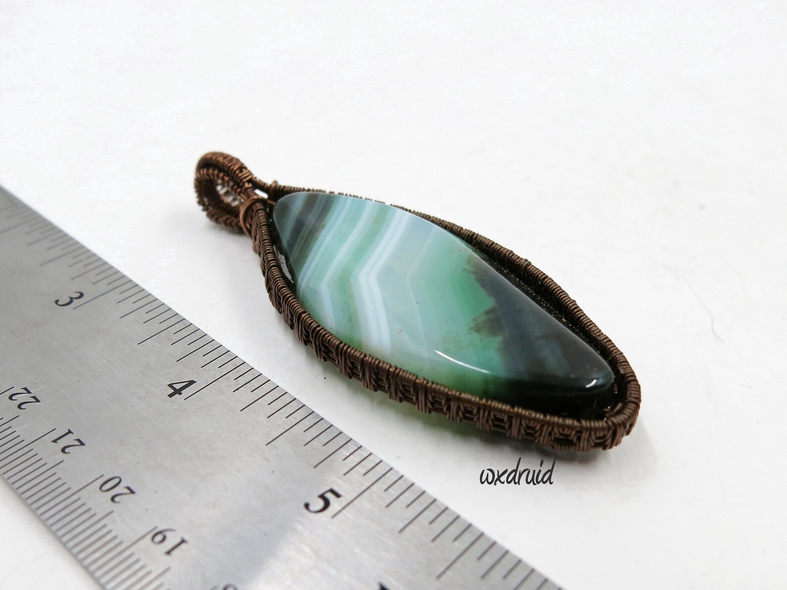 Wire Wrapped Agate Pendant, Copper Wire Wrapped Pendant, Shades of ...