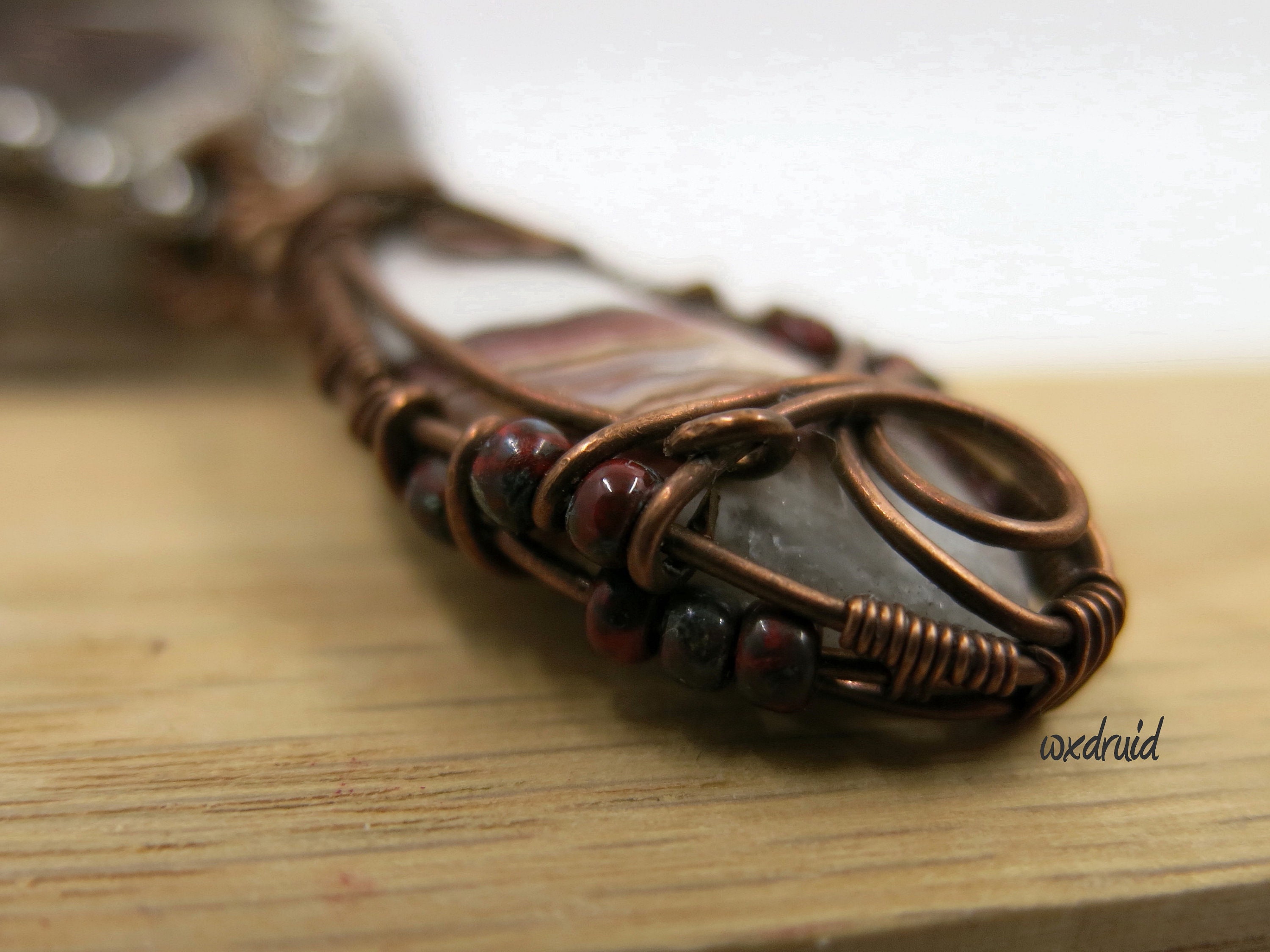 Wire Wrapped Pendant Copper Wire Wrapped Pendant Stone - Etsy