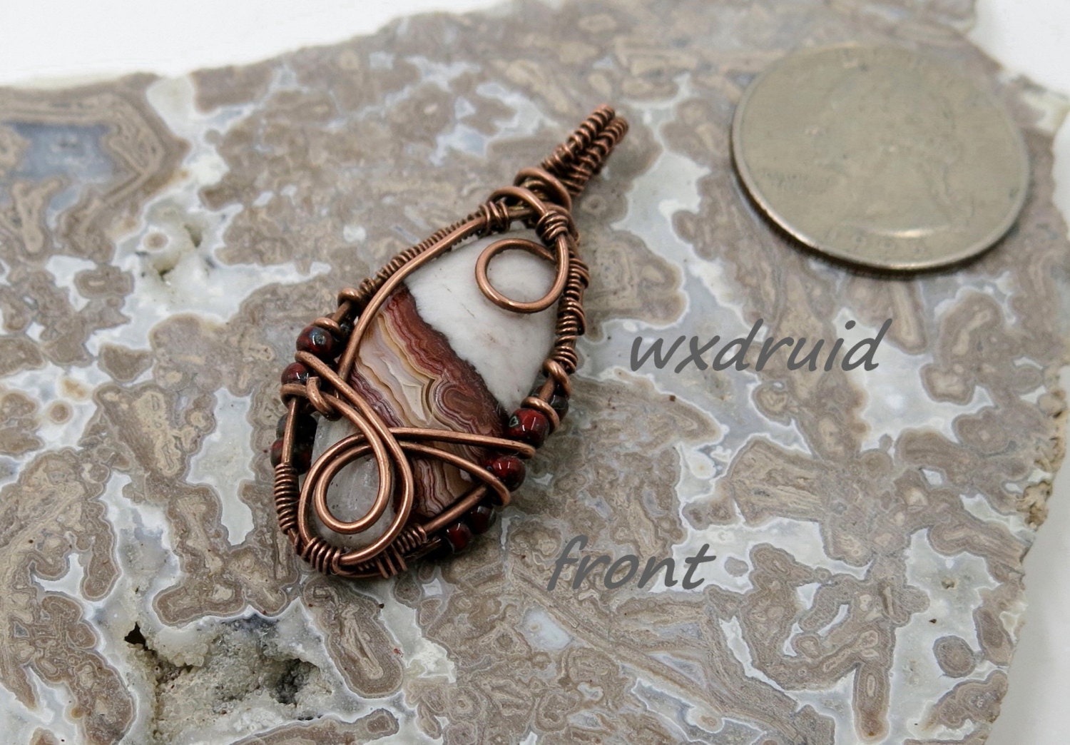 Wire Wrapped Pendant Copper Wire Wrapped Pendant Stone - Etsy