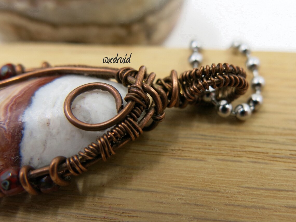 Wire Wrapped Pendant Copper Wire Wrapped Pendant Stone - Etsy