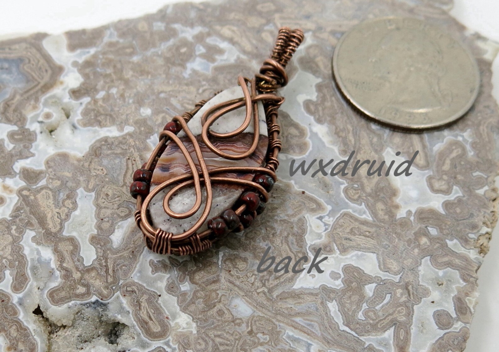 Wire Wrapped Pendant Copper Wire Wrapped Pendant Stone - Etsy