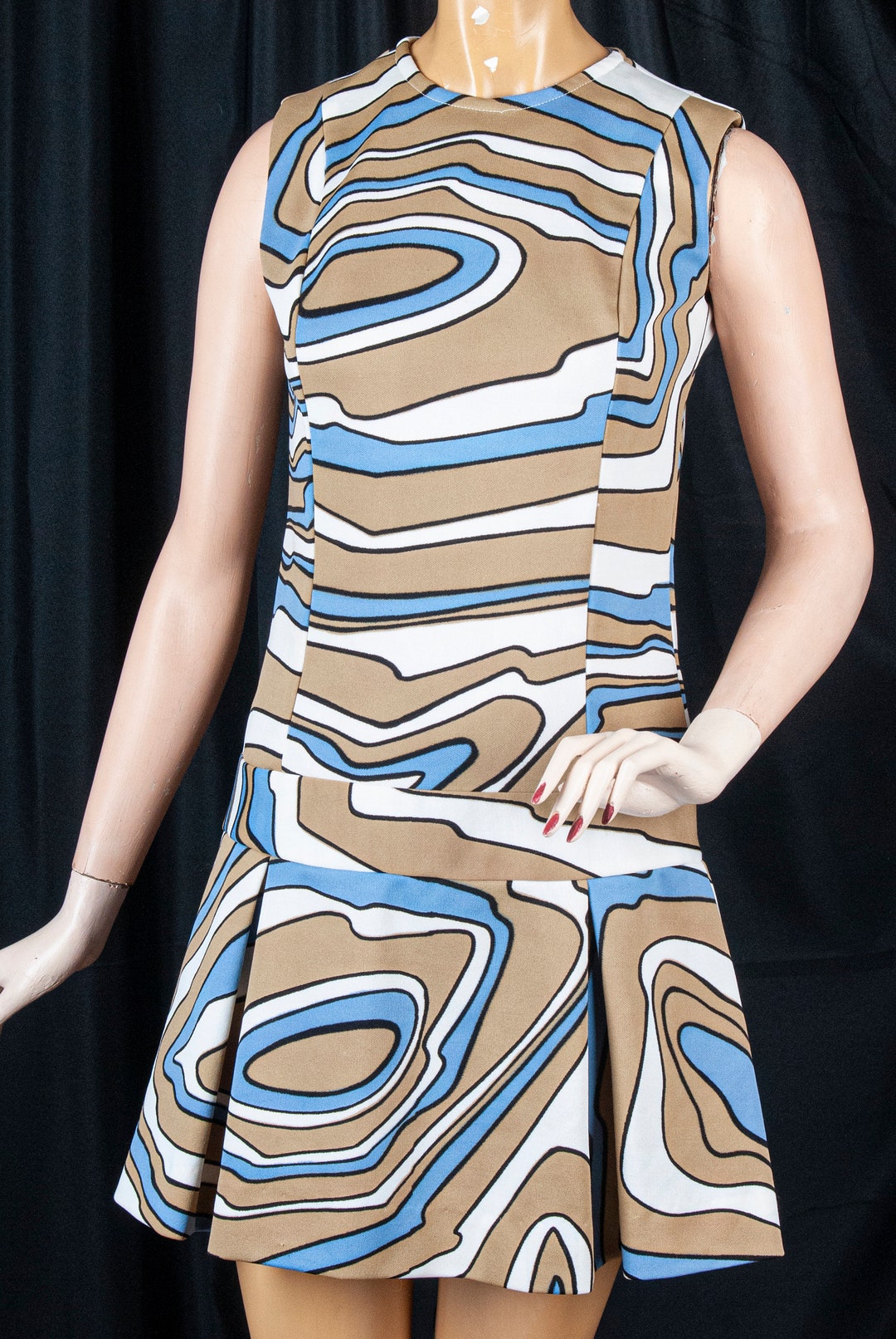 1960s, Mod, Swirl Pattern Mili Dress. Hippie, Boho, - Etsy