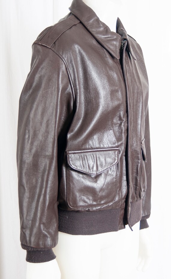 1980s Cooper Bomber jacket. Brown leather, A2, 44R, m… - Gem