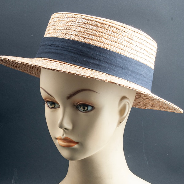 Straw Boater Hat - Etsy