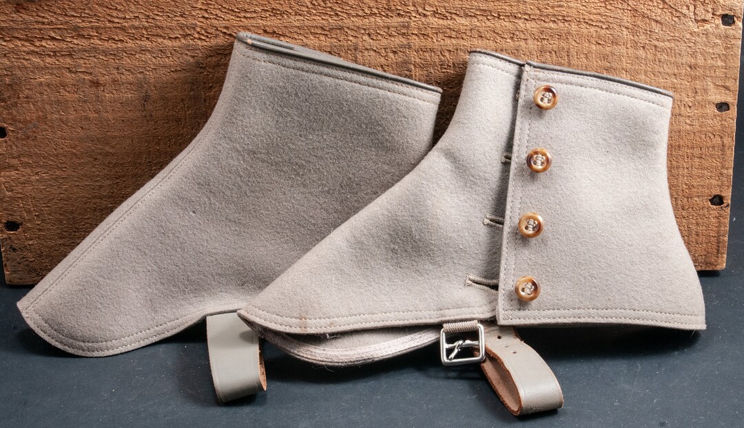 Set of Light Grey Wool Spats. - Etsy