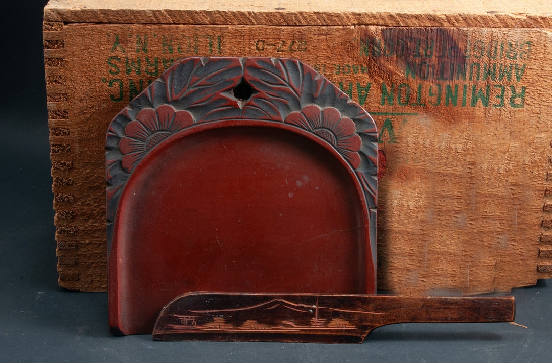 Wooden Hand Carved 2 Pc Table Sweep Set. - Etsy