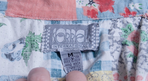 1970s patchwork, midriff, tie top. Boho, Daisy Duke - Gem