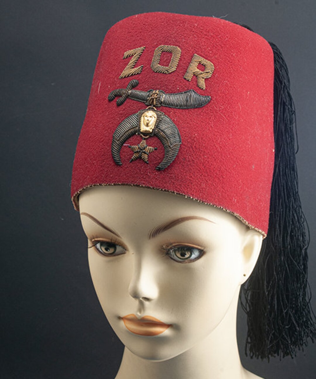 1950s Shriner, Masonic, Fraternal Fez, ZOR, Red, Beaded W Bag - Etsy