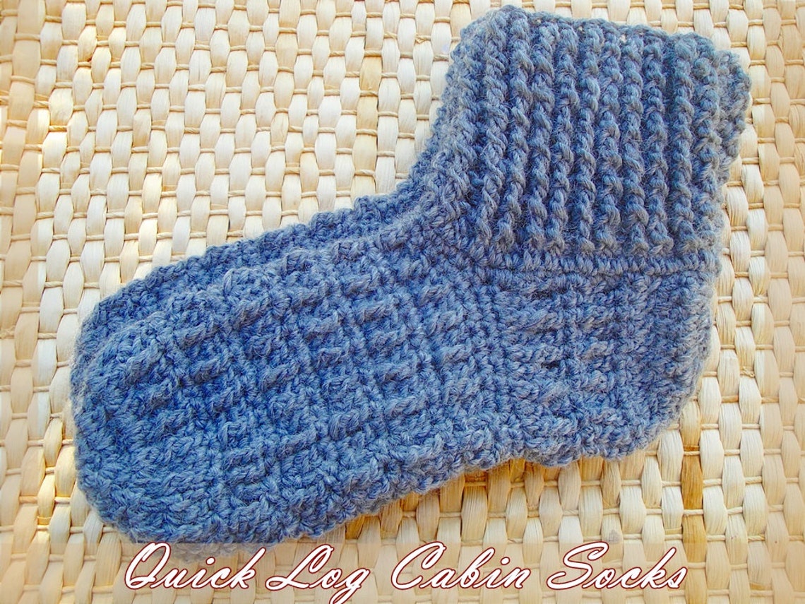 Quick Log Cabin Socks Crochet Pattern Unisex Adult Sizes - Etsy