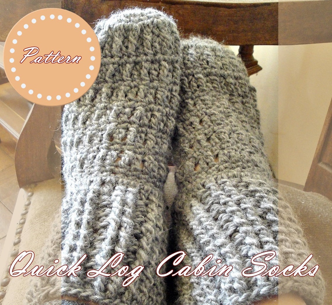 Quick Log Cabin Socks Crochet Pattern Unisex Adult Sizes - Etsy