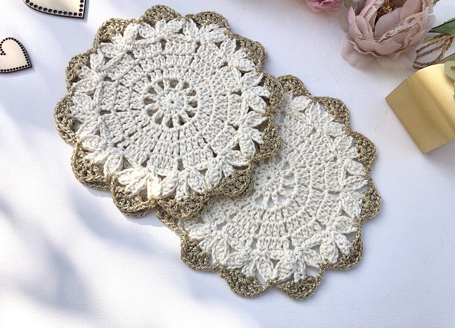 Pattern-catherine Placemat Set Crochet Pattern-placemat and Coaster ...