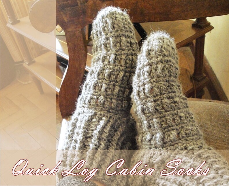 Quick Log Cabin Socks Crochet Pattern Unisex Adult Sizes - Etsy