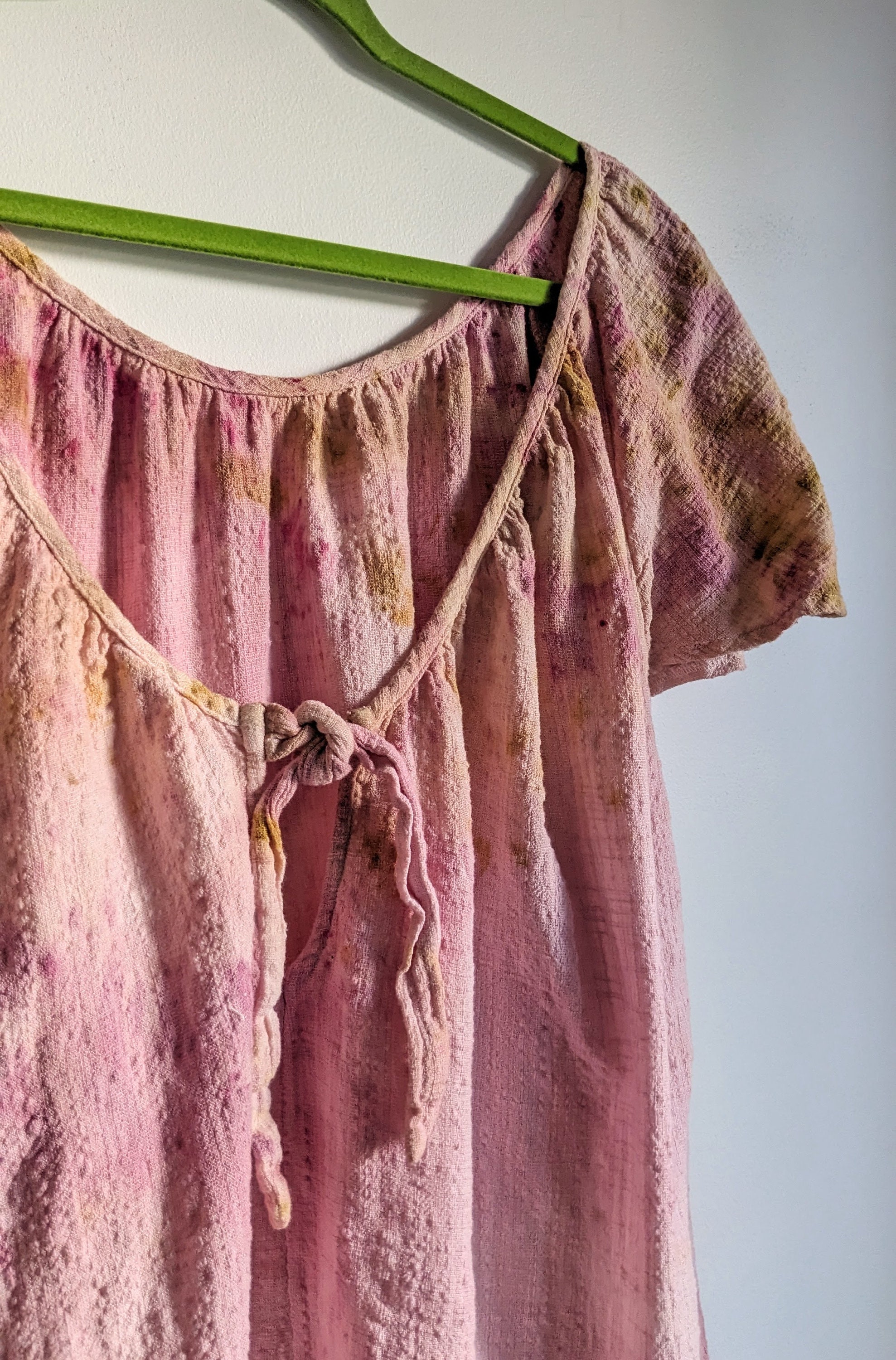 Botanical Print Dress, 2XL - 3XL Cotton and Organic Plant Dye ...