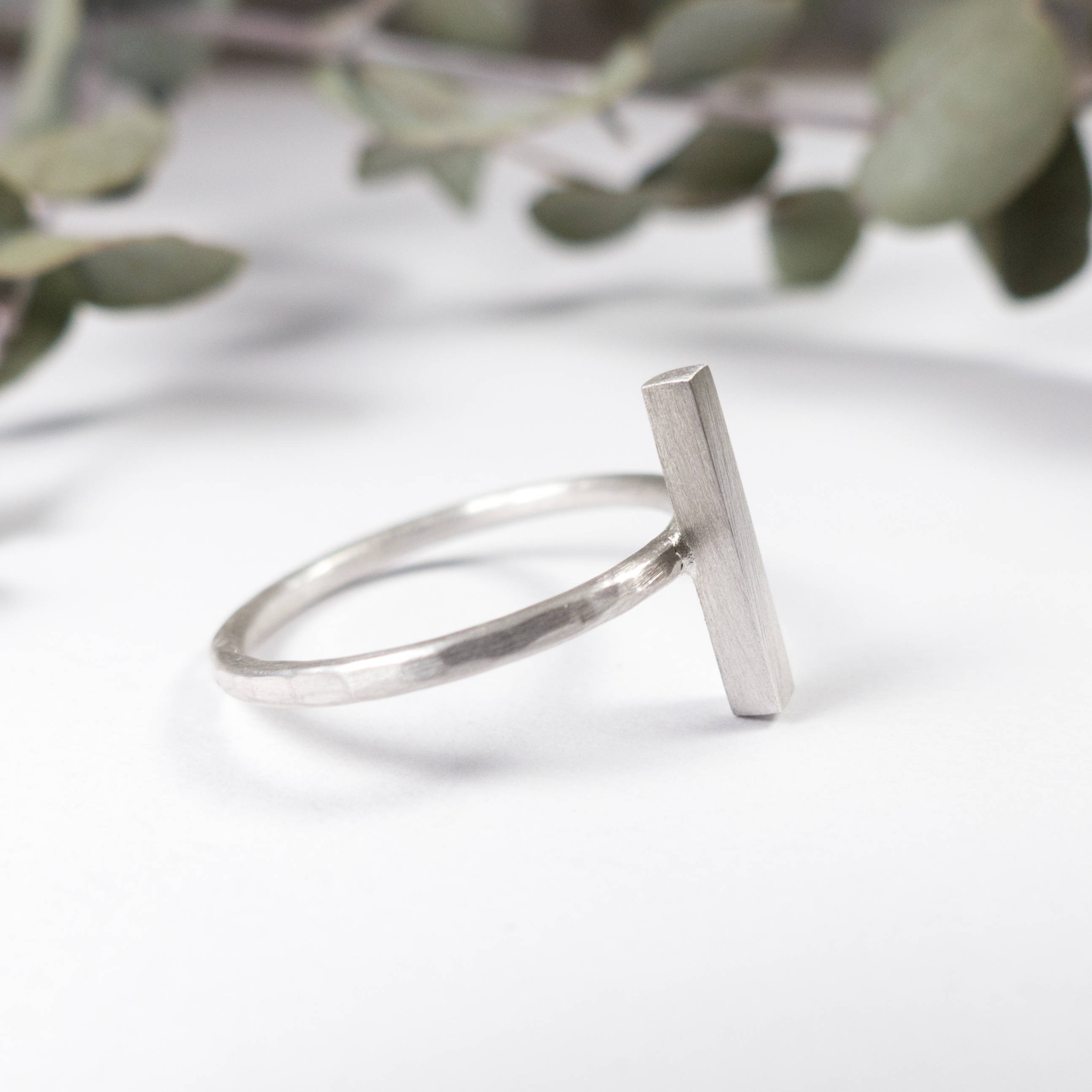 Sterling Silver Ring - Silver Bar Ring - Statement Ring - Geometric ...