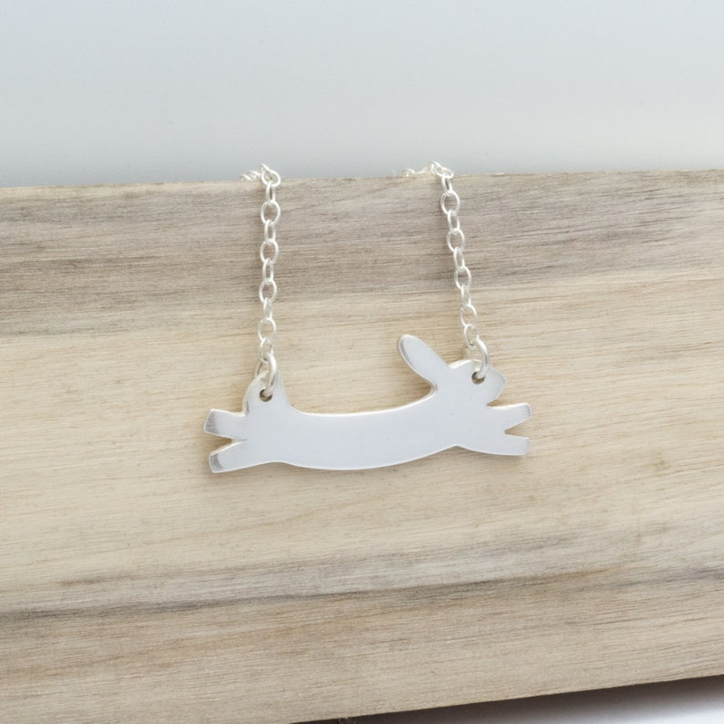 Silver Rabbit Necklace - Rabbit Lover Gift - Animal Necklace - Hare ...