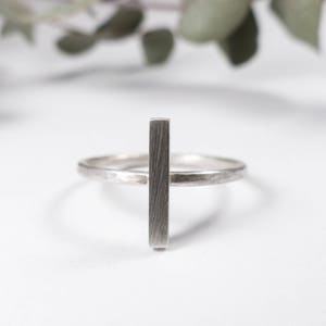 Sterling Silver Ring - Silver Bar Ring - Statement Ring - Geometric ...