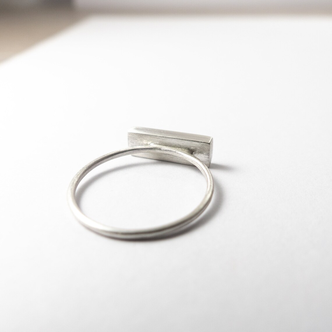 Silver Ring Silver Bar Ring Modern Minimalist Ring | Etsy