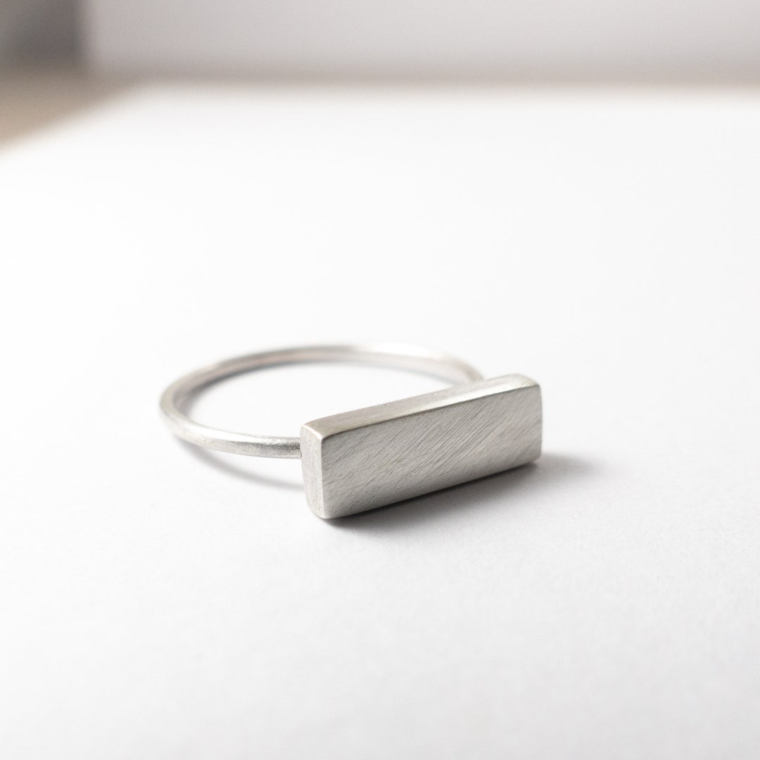 Silver Ring - Silver Bar Ring - Modern Minimalist Ring - Sterling ...