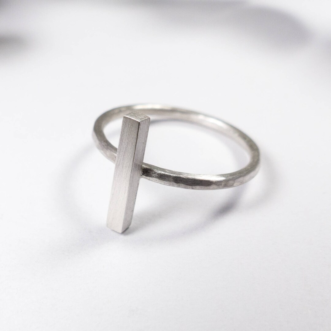 Sterling Silver Ring - Silver Bar Ring - Statement Ring - Geometric ...