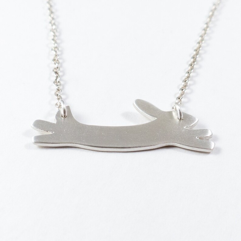 Silver Rabbit Necklace - Rabbit Lover Gift - Animal Necklace - Hare ...