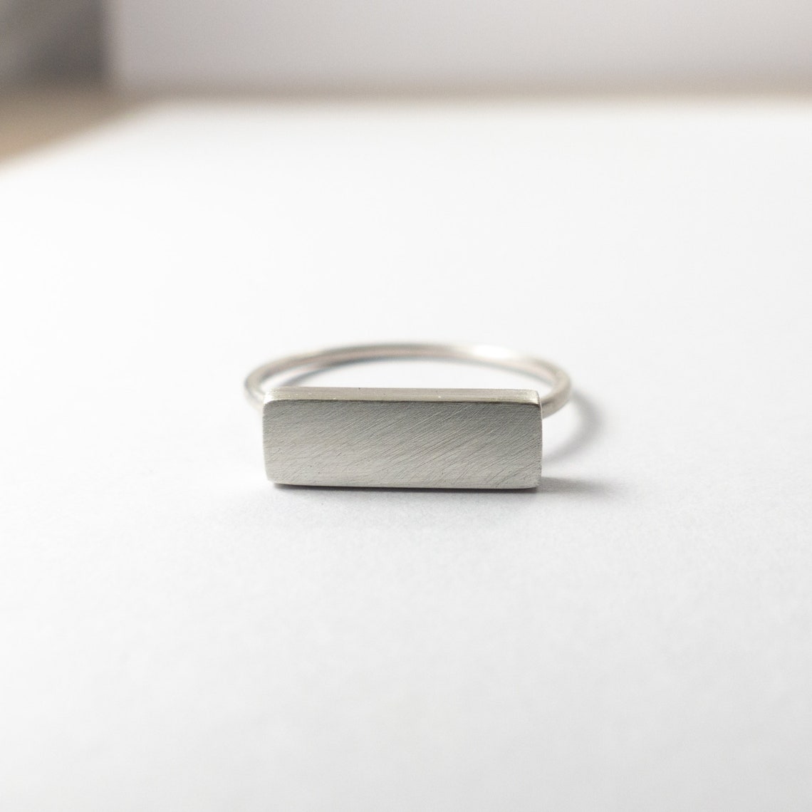 Silver Ring Silver Bar Ring Modern Minimalist Ring | Etsy