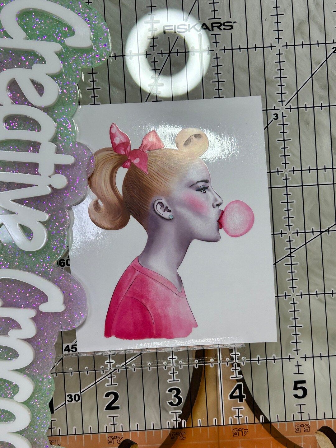 Bubble Gum Decal Vintage Decal Pink Lady Decal White Ink - Etsy