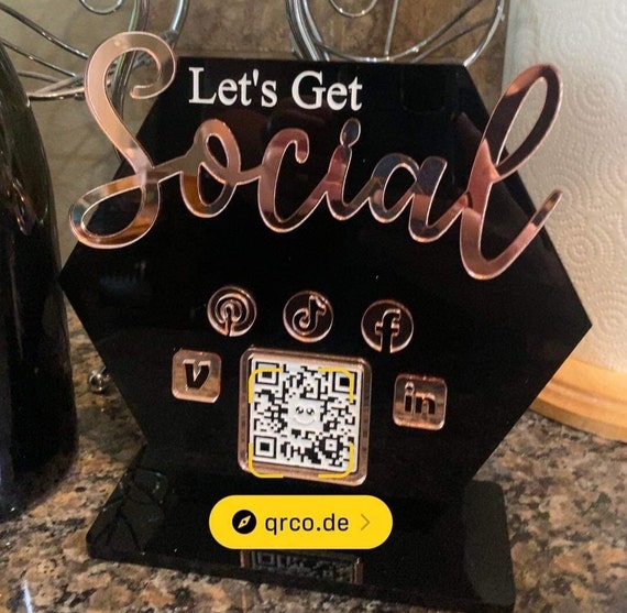 Let's Get Social Sign Social Media Sign Acrylic Social - Etsy