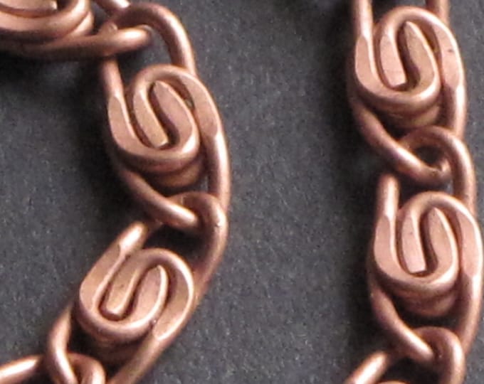 Copper Chain, Spiral Link Chain, Copper Plated Brass, Bright Matte ...
