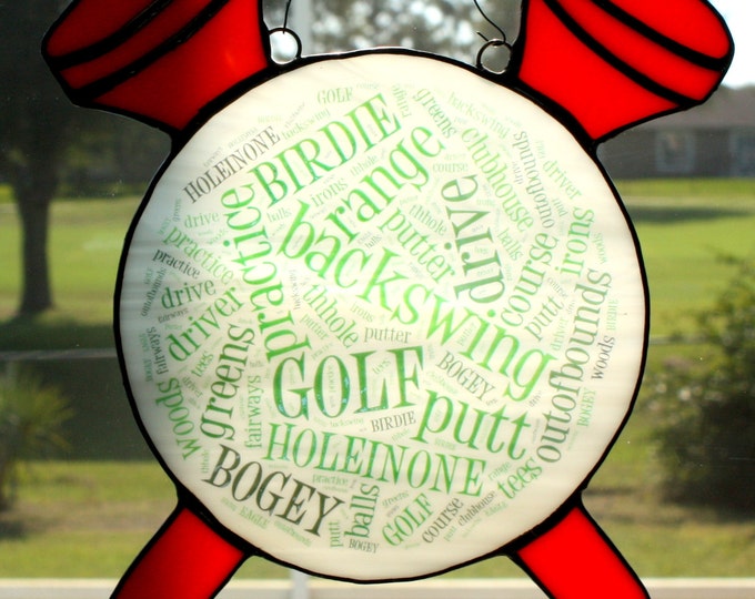 Golf Ball Word Art Suncatcher - Etsy