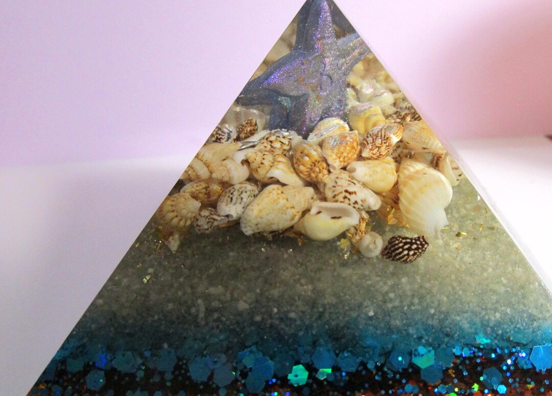 Pyramid With Beachy Stuff Sand Shells Starfish - Etsy
