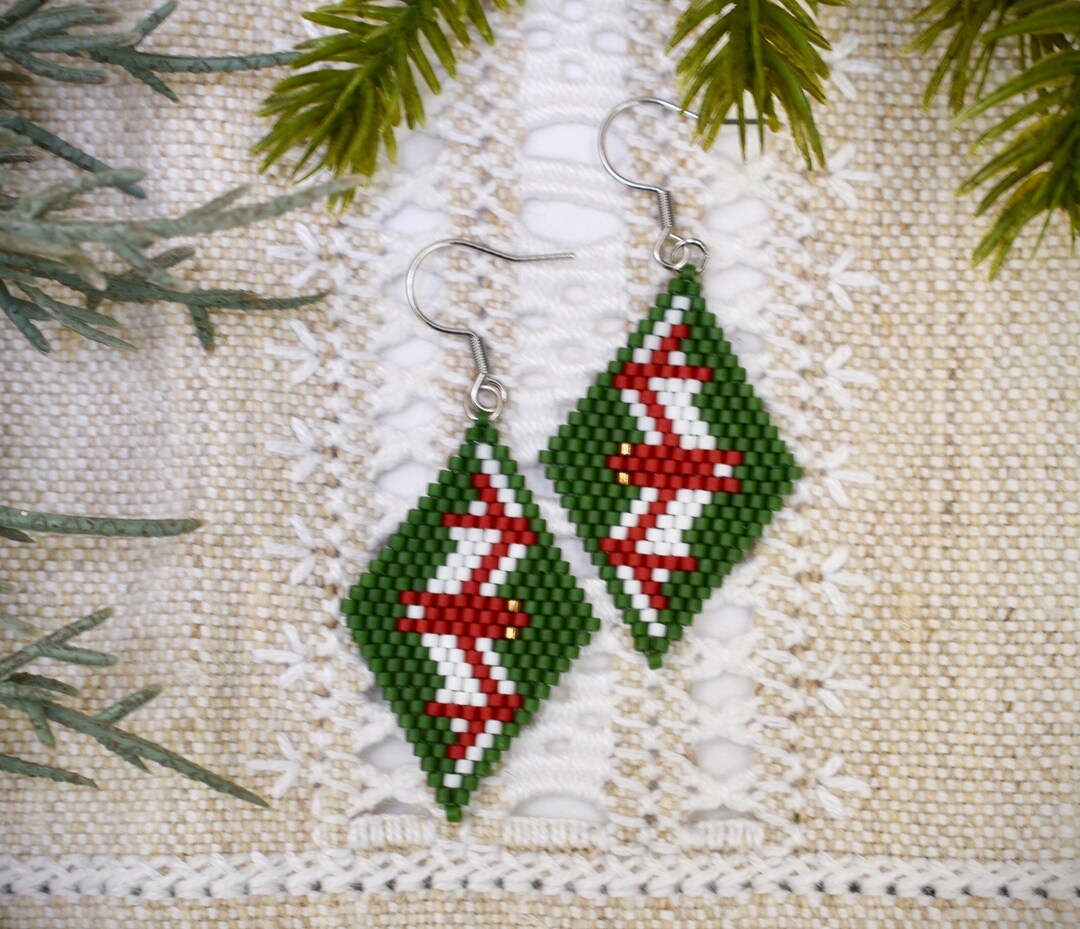 CHRISTMAS BAT EARRINGS, Christmas Earrings, Bat Lovers Gift, Red Green ...